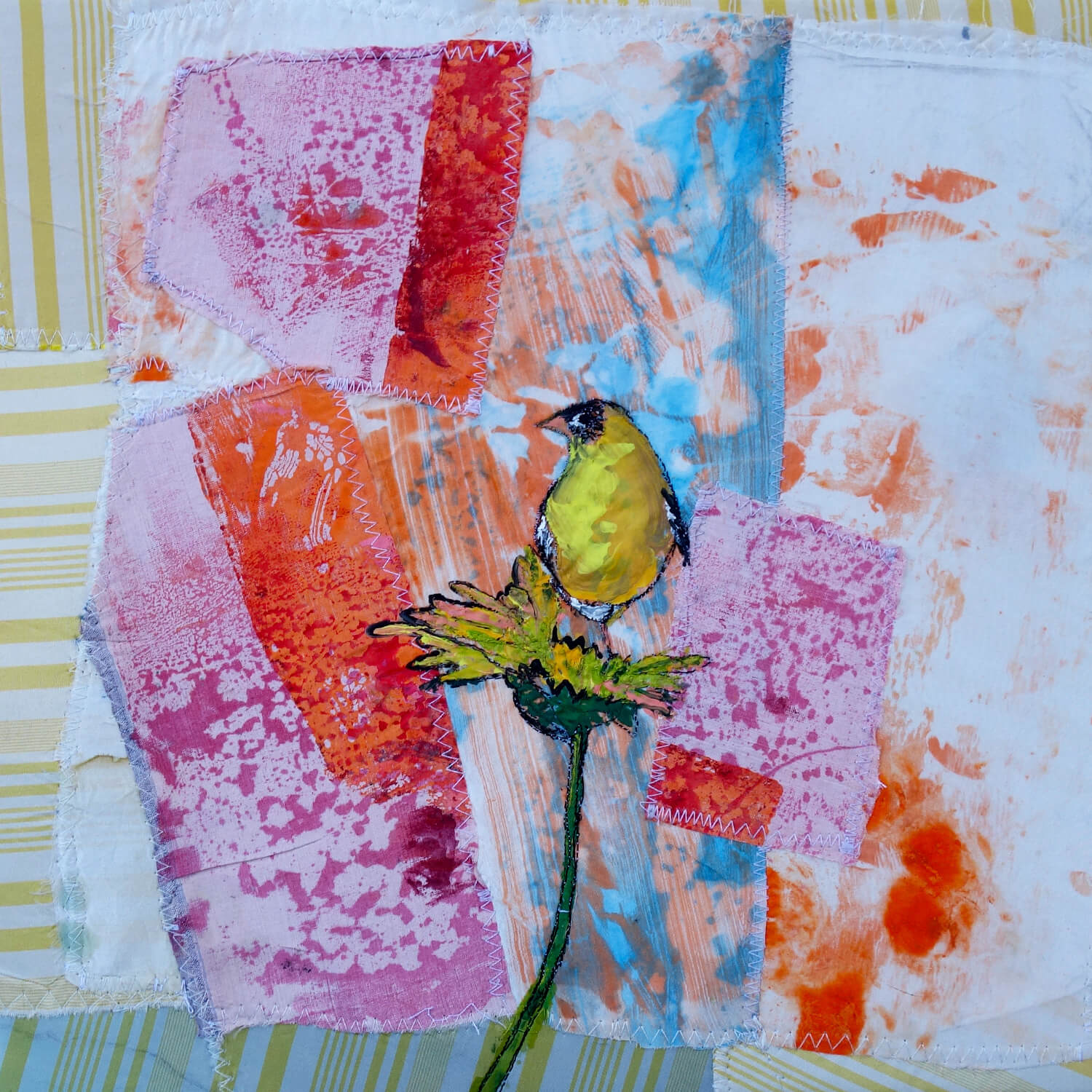 Black-eyed Susan – Floral Textile Bird Artwork | Gillian Schultze ...